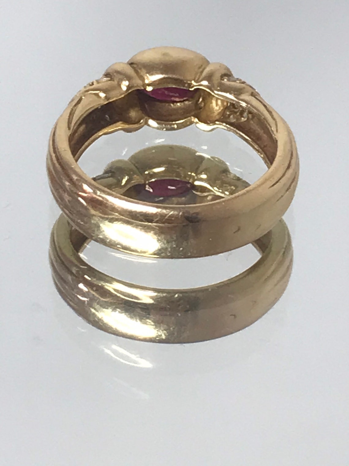 18ct diamante y rubí oro vintage real tamaño rubí genuino R | Etsy