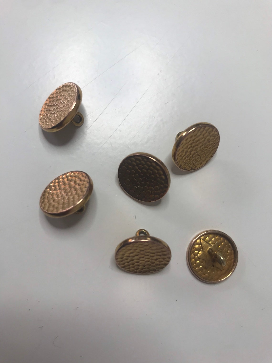 9ct Vintage 6 Antique Solid Gold Button Collection Brass Blazer Buttons ...