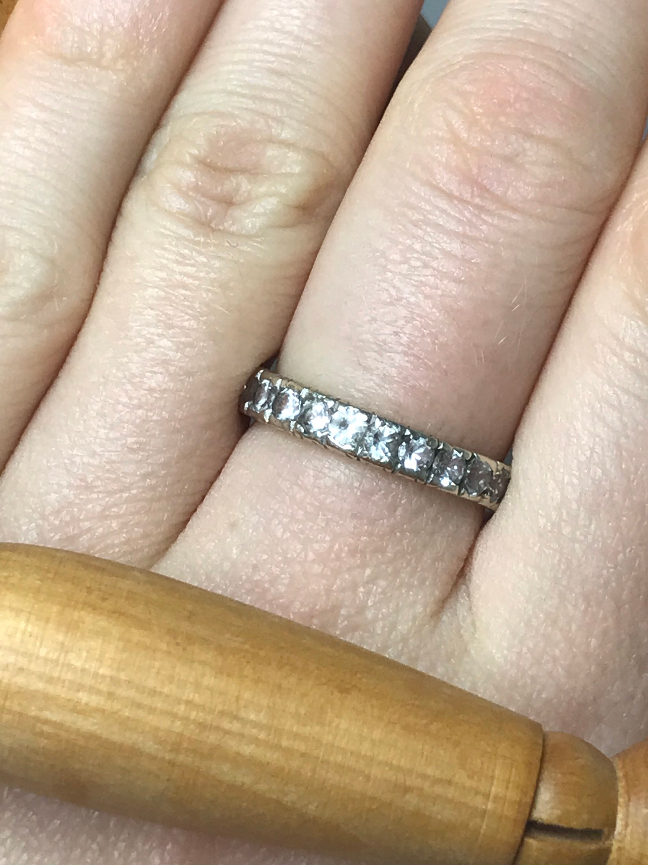 9ct ring Size P vintage solid white gold fine jewellery | Etsy