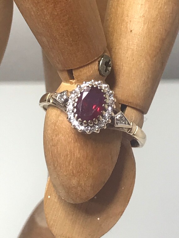 9ct Solid Gold London Natural Real Genuine Diamond Ruby Ring - Etsy UK