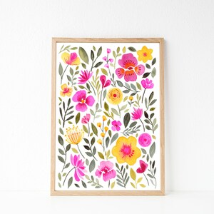 Dancing Flowers: A4 Watercolour Art Print - Etsy
