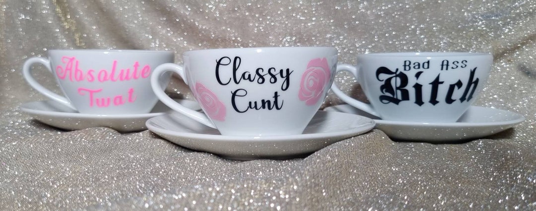 Customized Rude Tea Cup and Saucer Set - Etsy