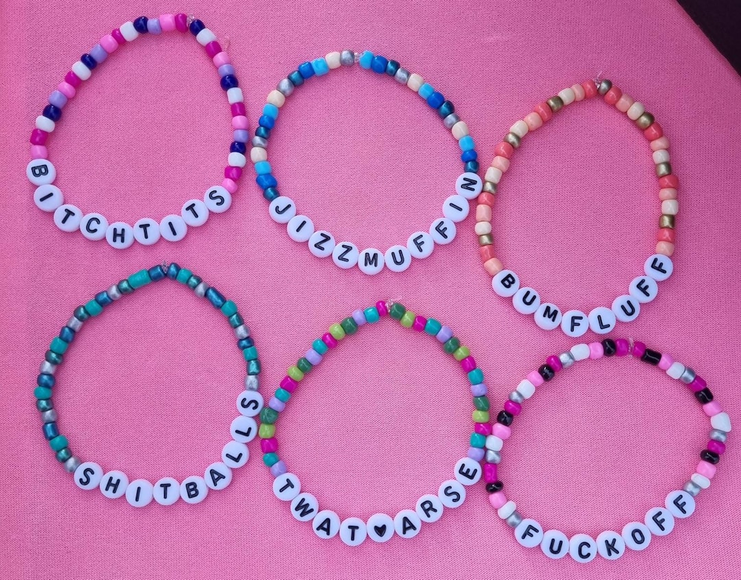 Choose Your Own Rude Word Bead Bracelets - Etsy