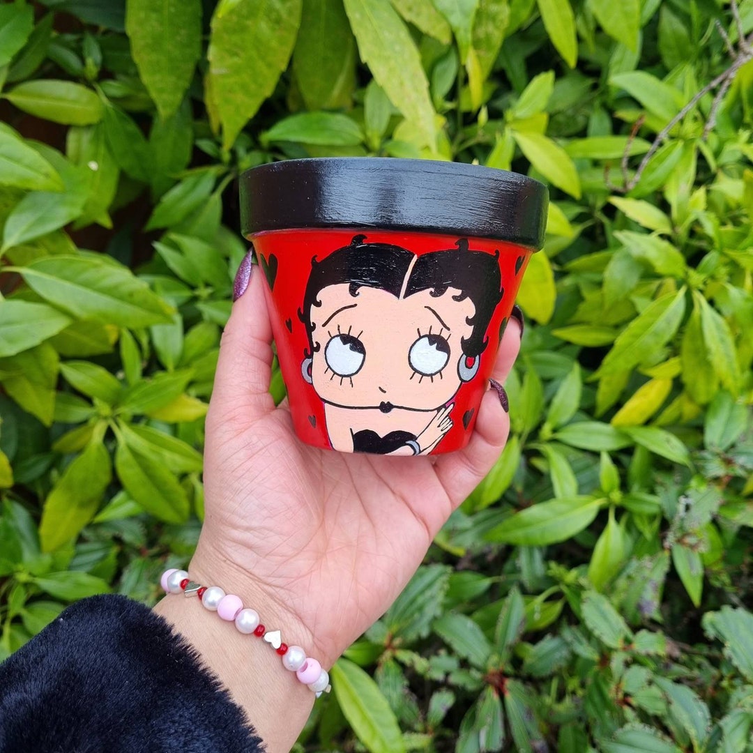 Handpainted Betty Boop Plant Pot - Etsy