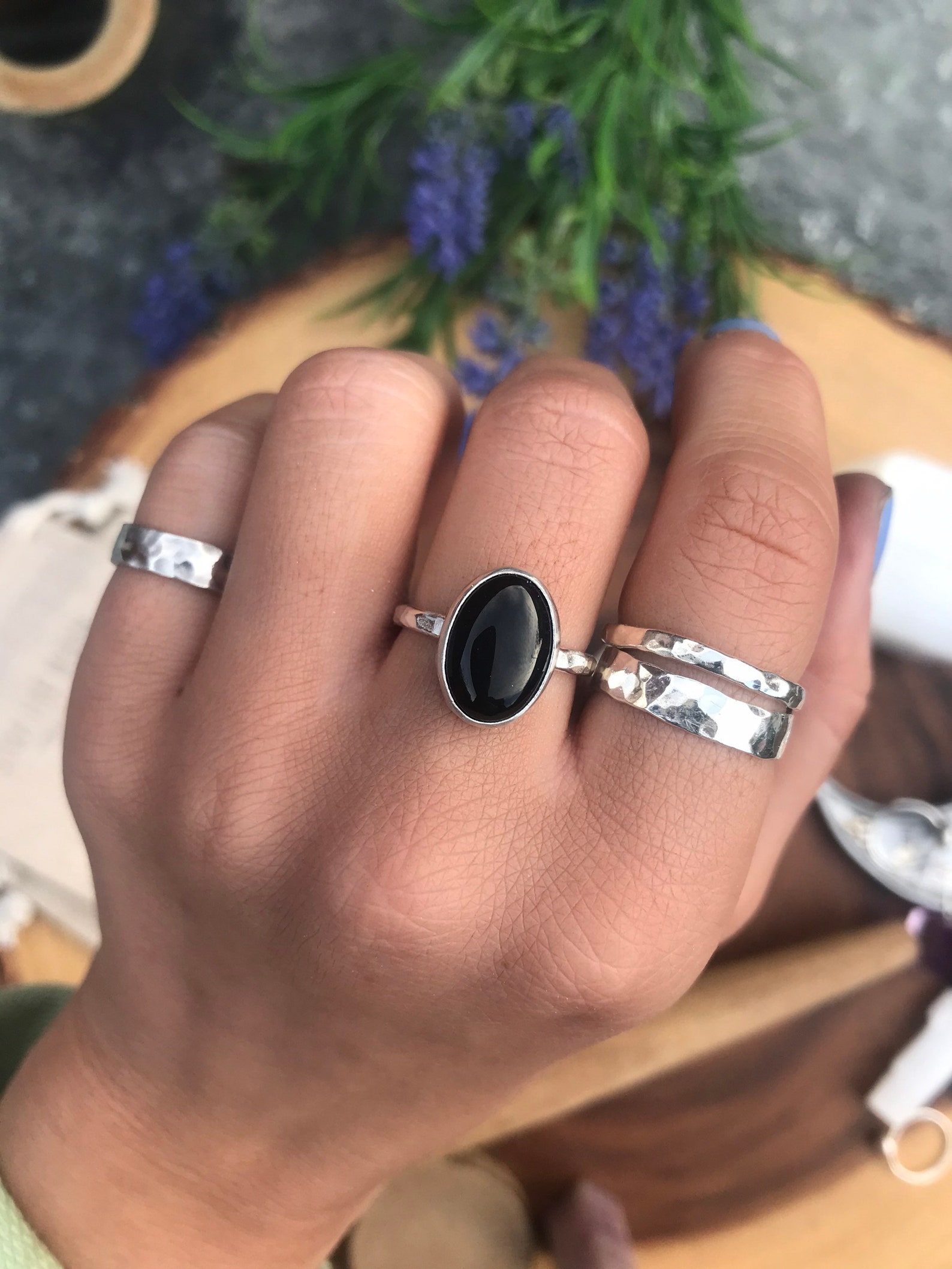 Black Onyx ring sterling silver | Etsy