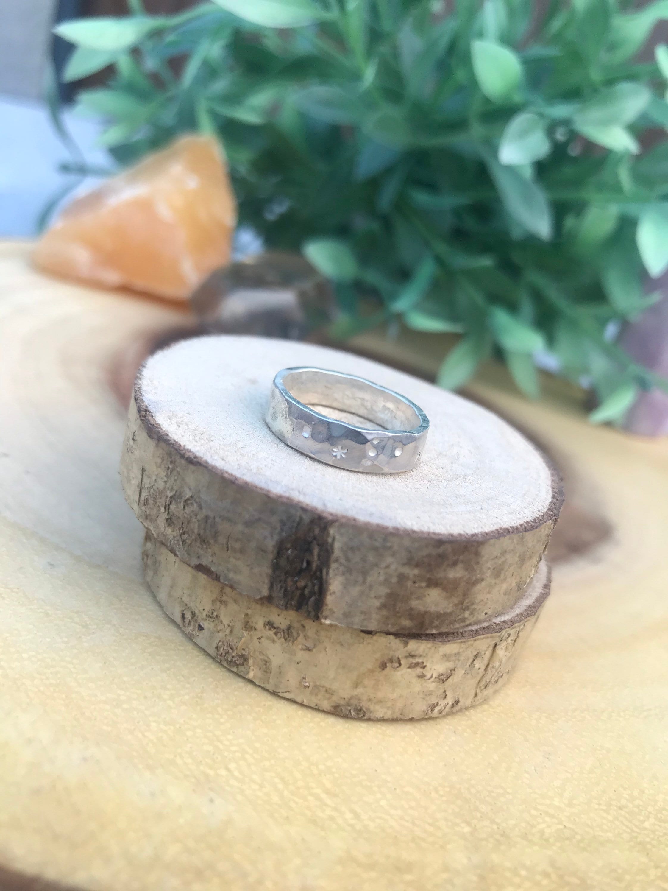 Cosmos Band 4mm Thick Sterling Silver | Etsy