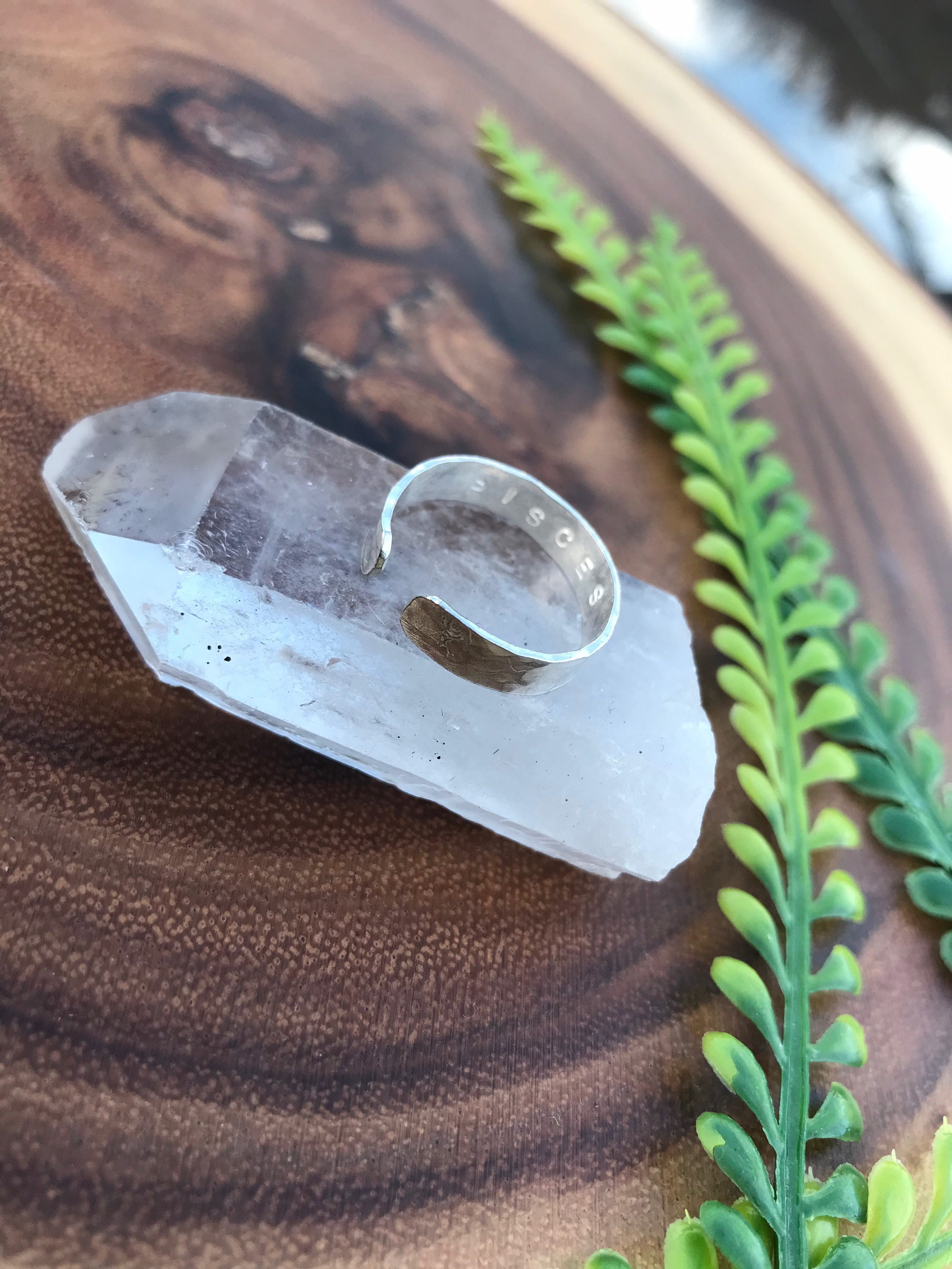 Zodiac Star Sign Adjustable Ring sterling silver | Etsy