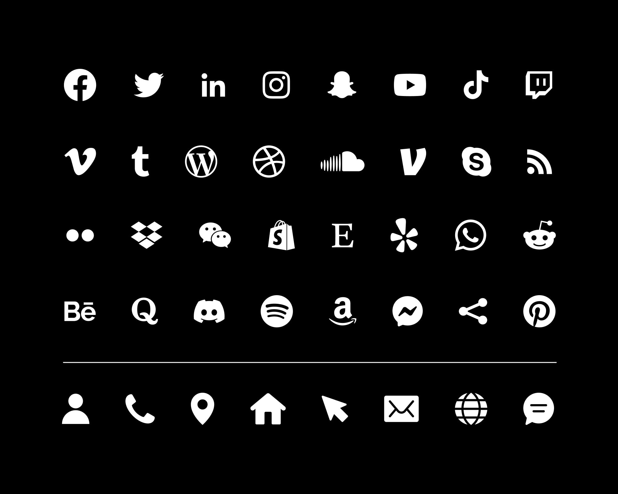 Social Media Icons for Business Cards or Website Design | Instant ...