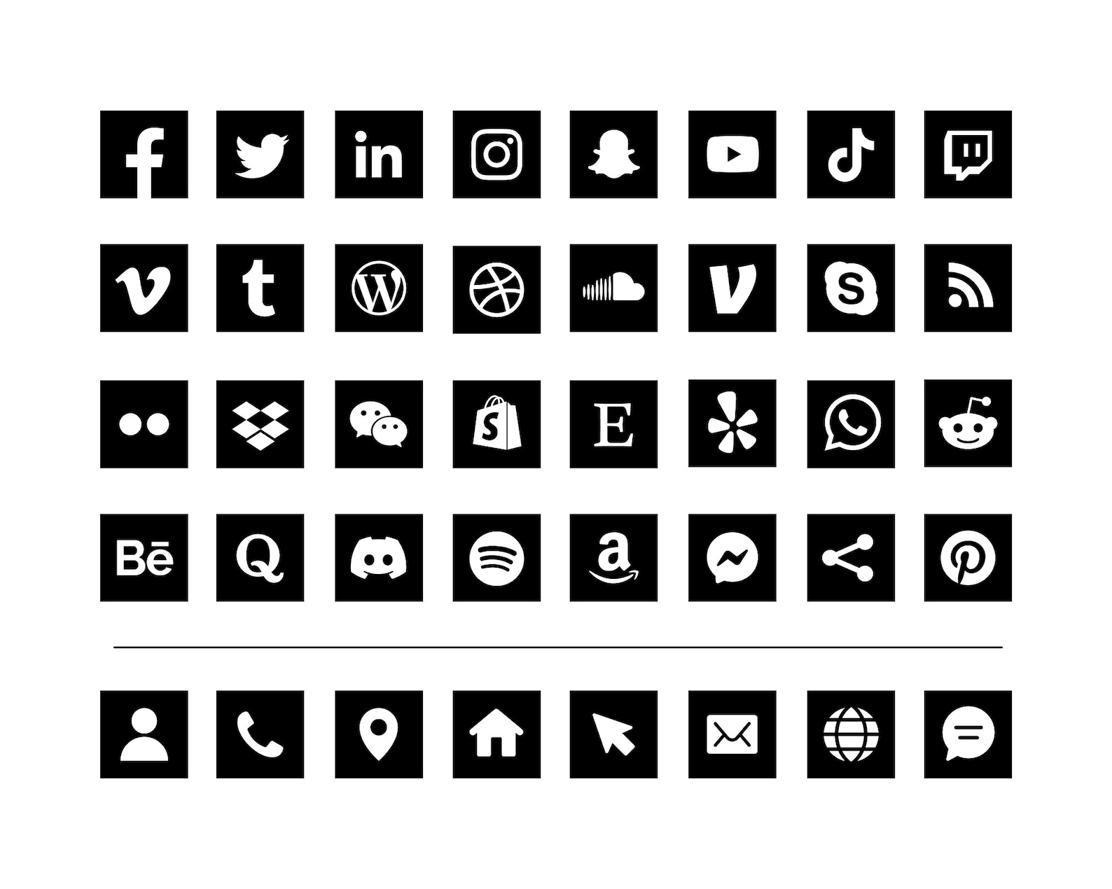 Social Media Icons for Business Cards or Website Design | Instant ...
