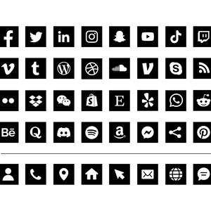 Social Media Icons for Business Cards or Website Design | Instant Download | Svg Png Ai Eps - Etsy