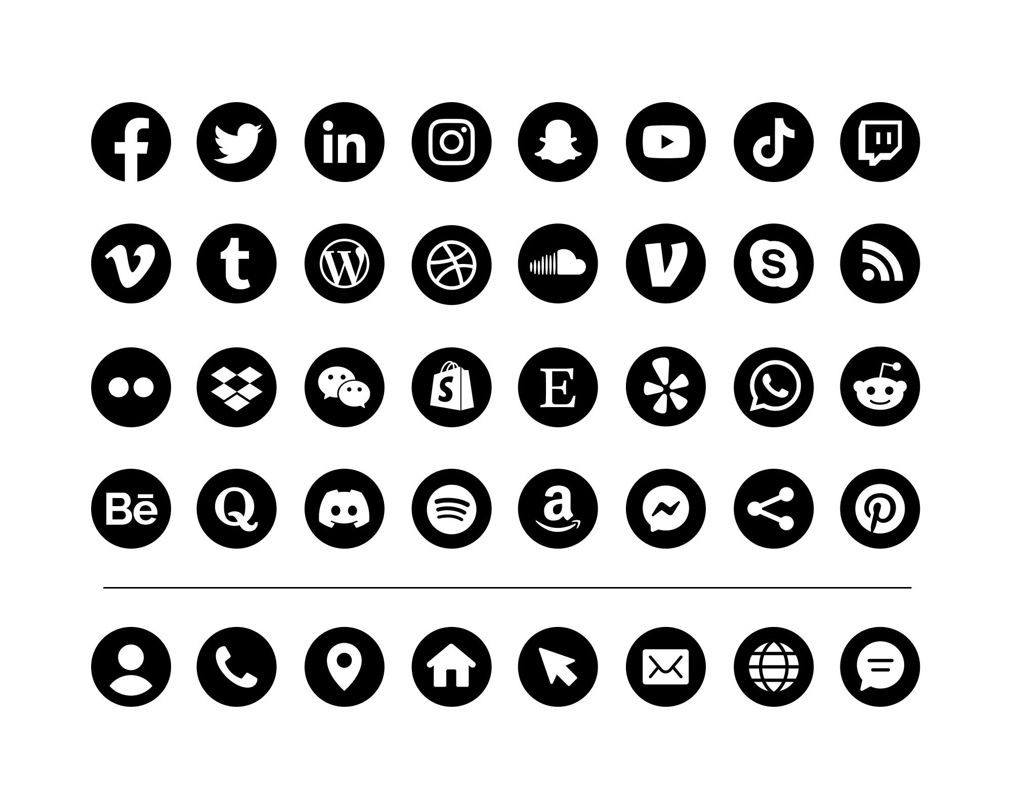 Social Media Icons for Business Cards or Website Design | Instant ...