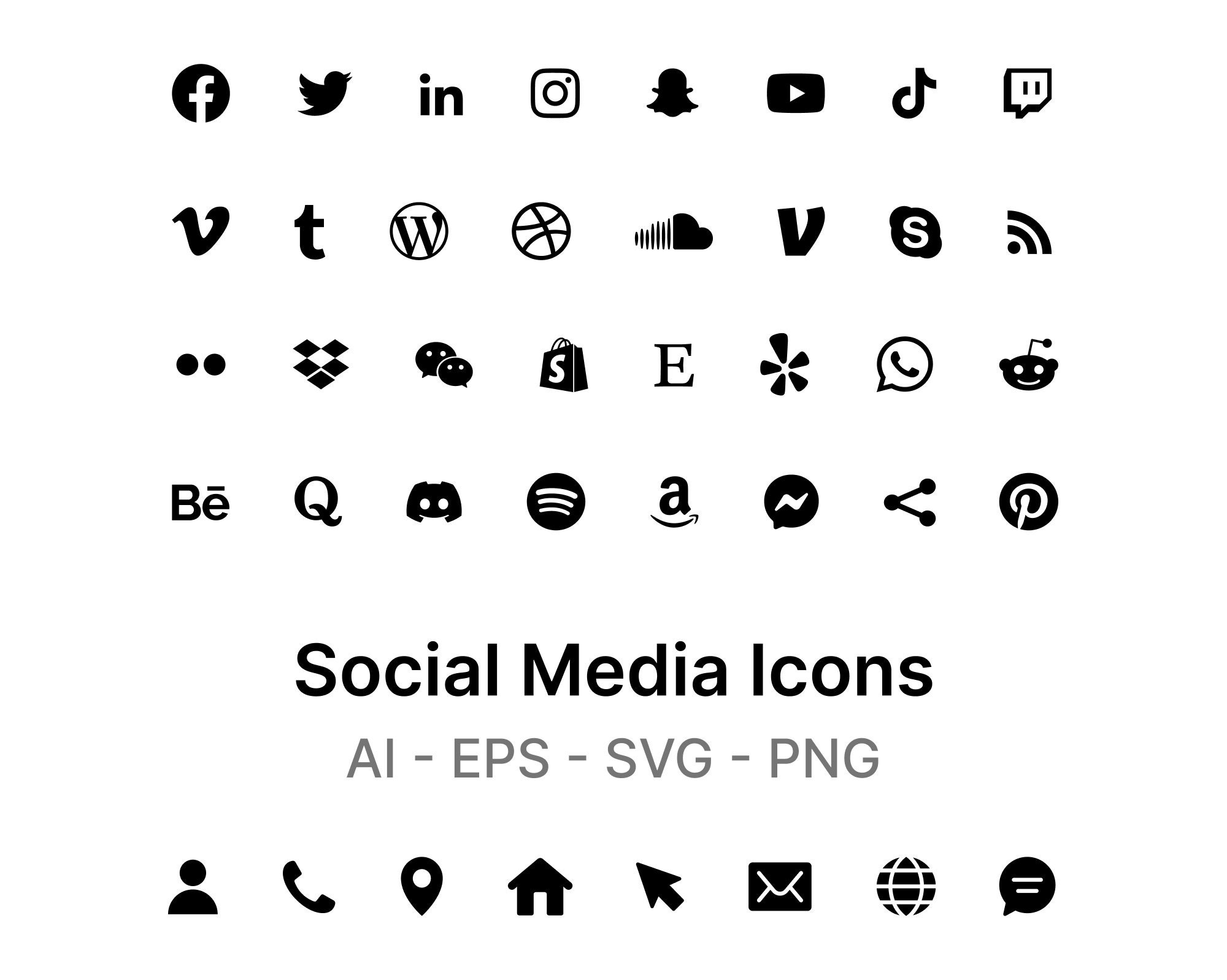 Social Media Icons for Business Cards or Website Design | Instant ...