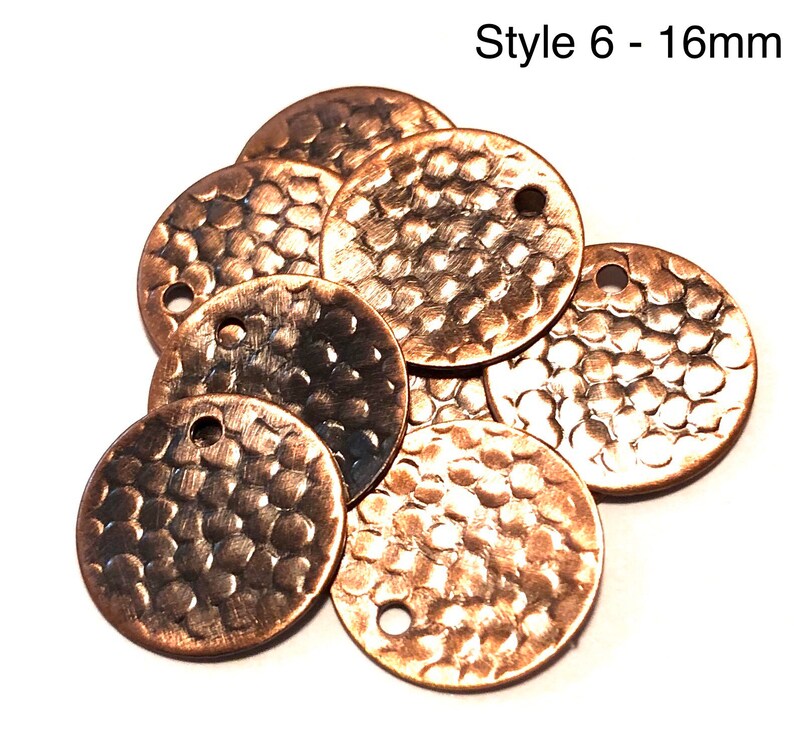 12-35mm Antique Copper Hammered Discs Wavy Discs Round - Etsy
