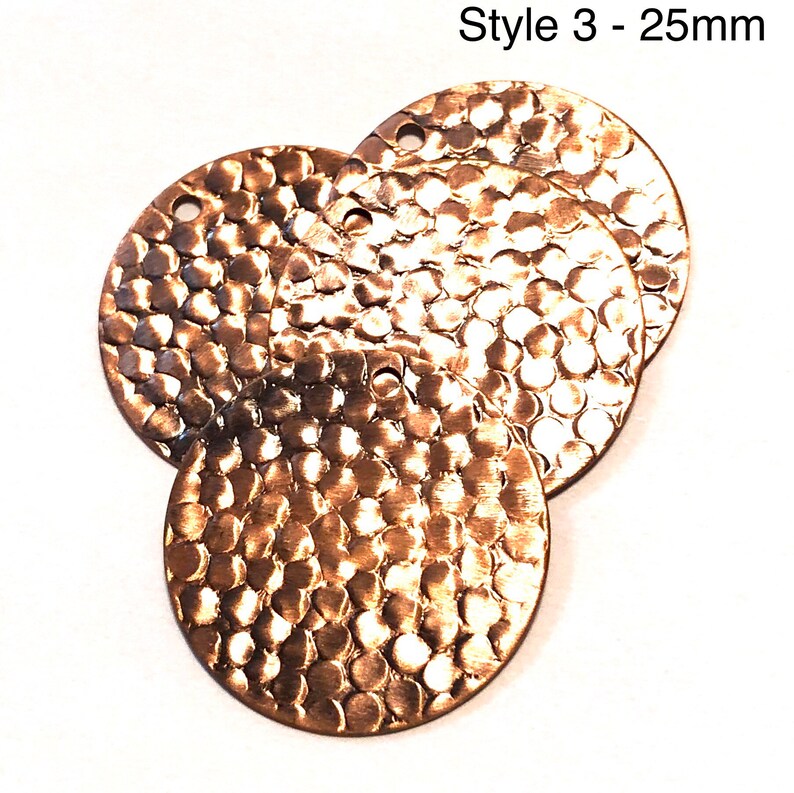 12-35mm Antique Copper Hammered Discs Wavy Discs Round - Etsy