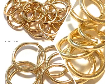20 Pieces / Real Gold Plated / Jump Rings / Brass Base / Ring - Etsy