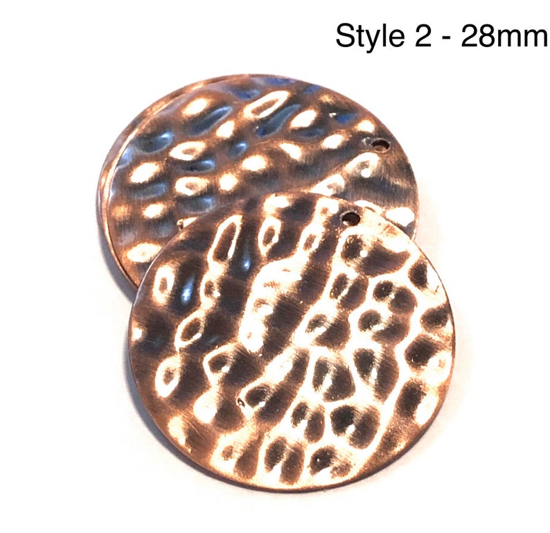 12-35mm Antique Copper Hammered Discs Wavy Discs Round - Etsy