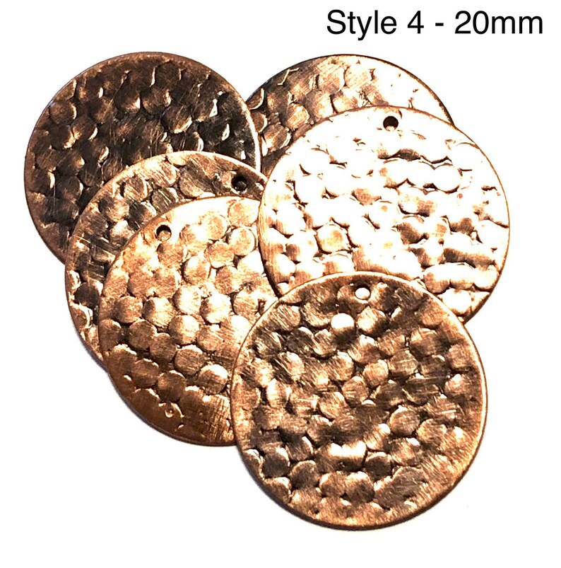12-35mm Antique Copper Hammered Discs Wavy Discs Round Plates | Etsy