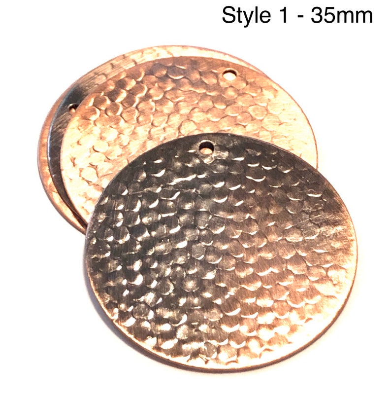 12-35mm Antique Copper Hammered Discs Wavy Discs Round - Etsy
