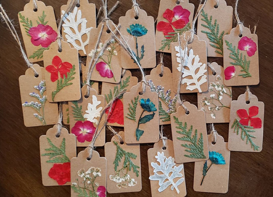 Pressed Flowers Gift Tags, Personalized Gift Tags, Hand Made - Etsy