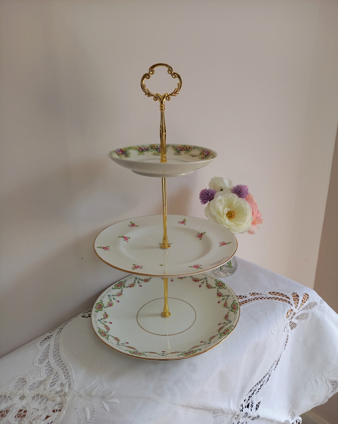 3 Tier Cakestand / Vintage / Afternoon Tea / Tea Party / Cupcake Stand ...