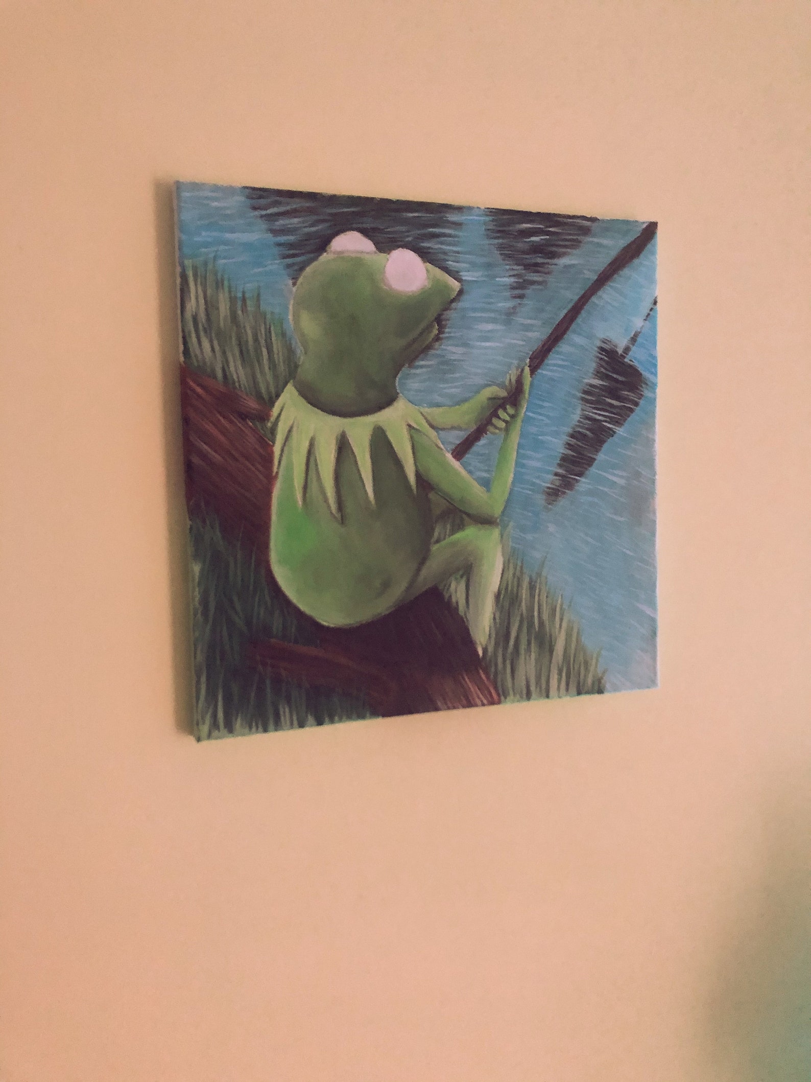 Kermit the frog painting Kermit from Muppets Meme inspired | Etsy