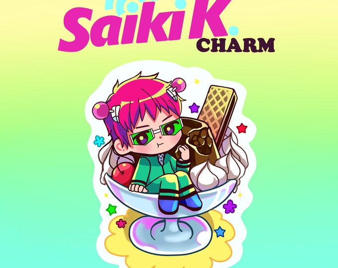 Saiki K Acrylic Charm - Etsy