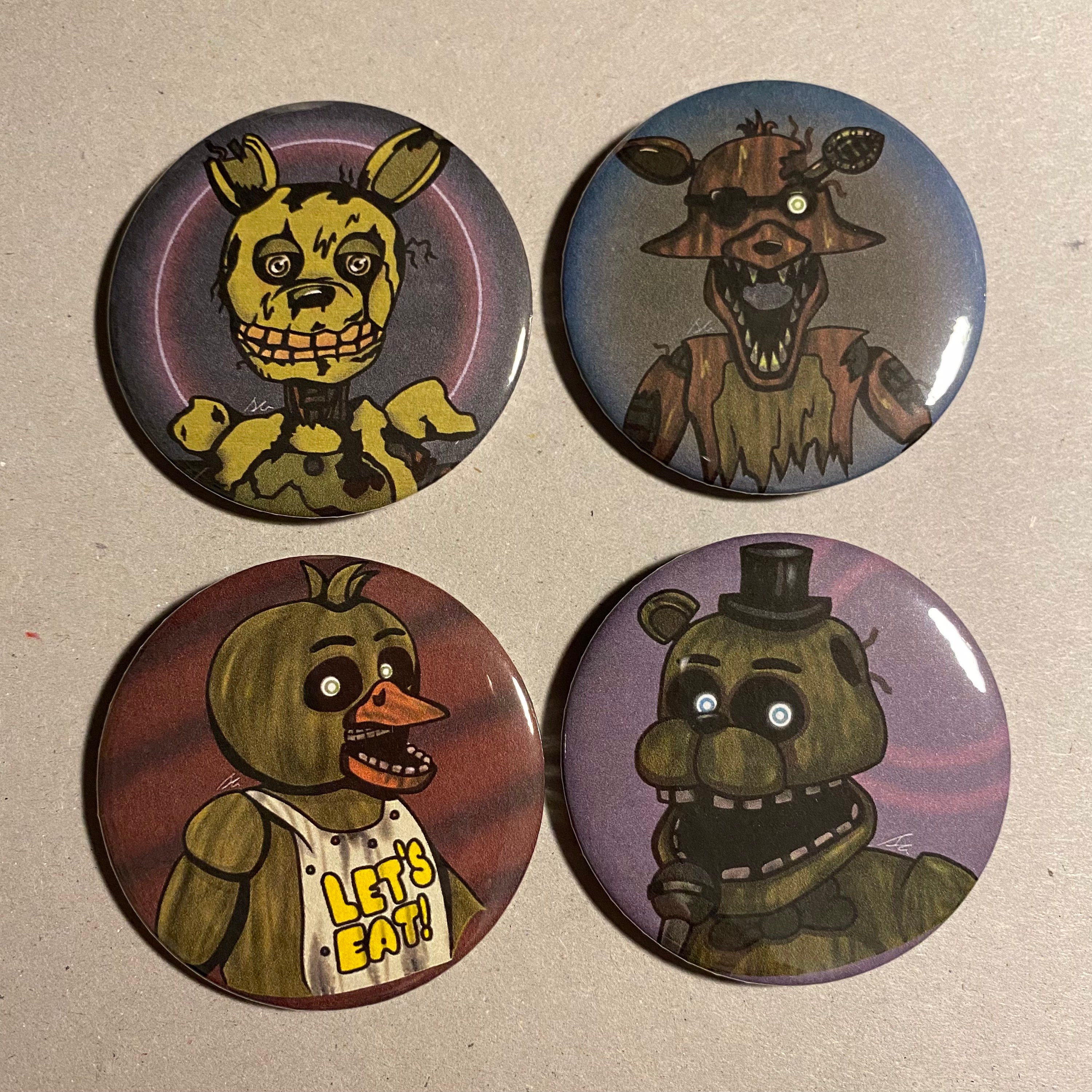 Five Nights at Freddys Three 55mm Badges - Etsy
