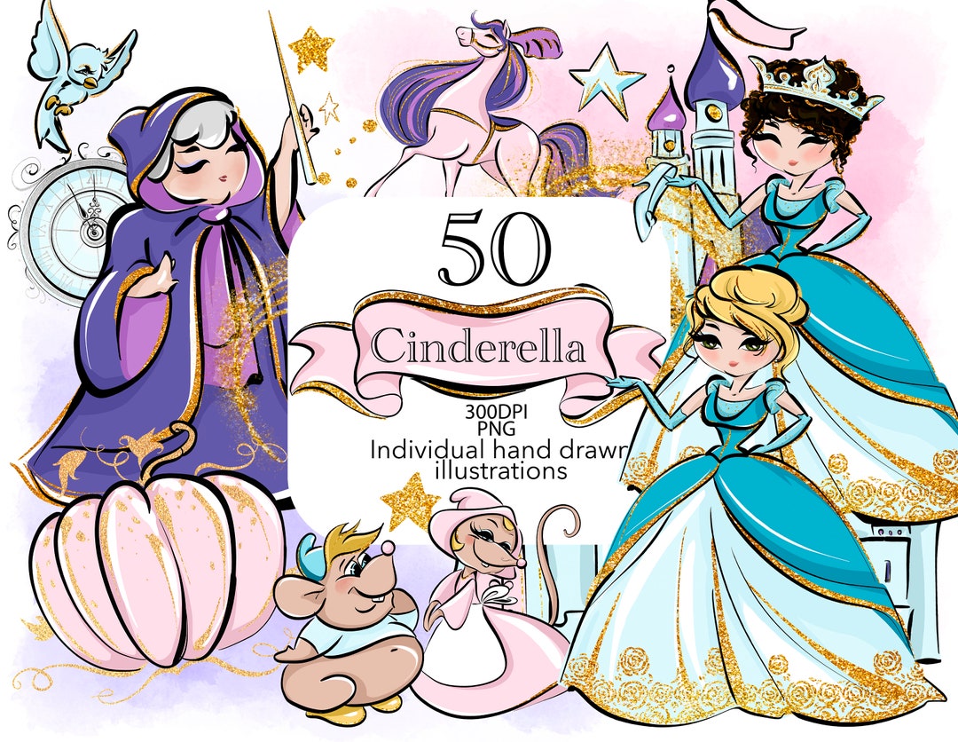 Cute Cinderella Clipart, Pumpkin Carriage, Fairy Tale Princess, Glass ...