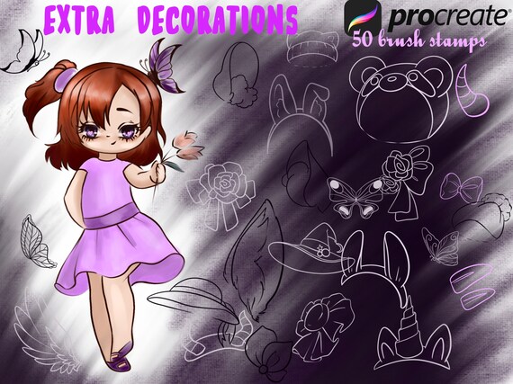 Procreate Stamps Cartoon Decoration Character Creator Stamp | Etsy