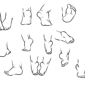 Procreate Brush Stamps, Chibi Characters Cute Little Feet, Help in Foot ...