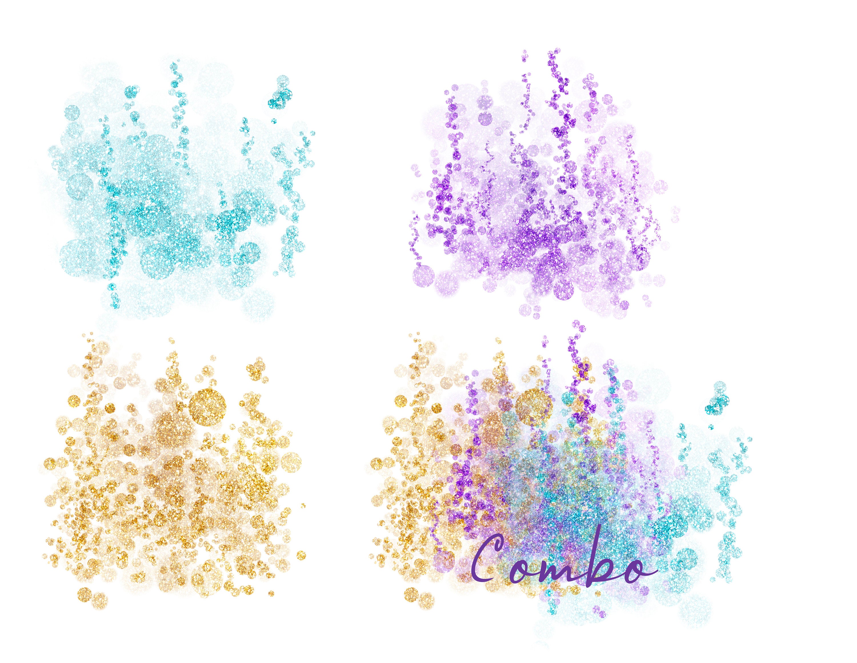 Watercolor Mermaid Tail Clipart, Mermaid Clip Art, Underwater Glitter ...