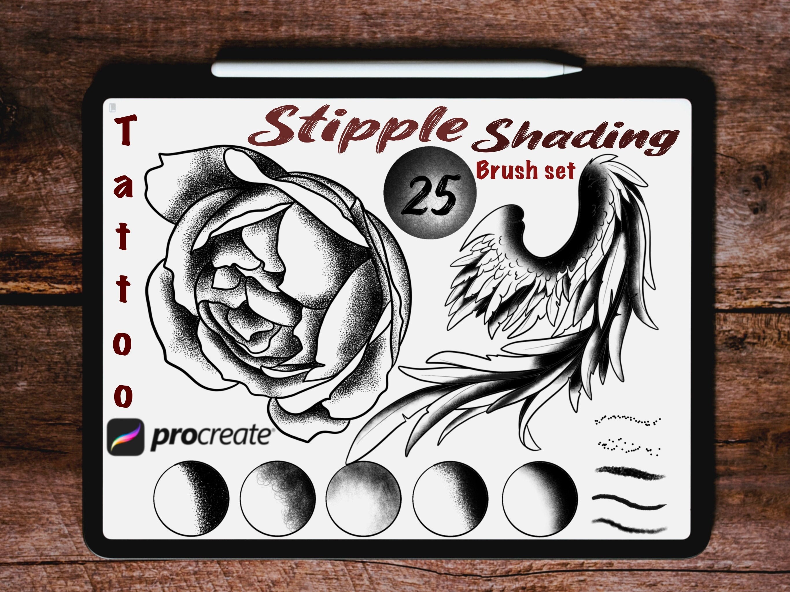 Stipple Shading Procreate Brush Procreate Brush Set Shading Brushes Stipple Shading Procreate Brush Procreate Brush Set Shading Brushes