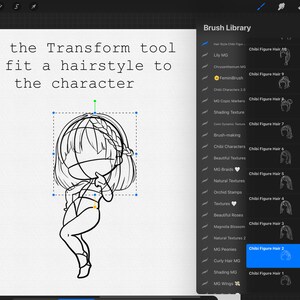 Procreate Hair Stamps, Anime Hair Brushes, Procreate Manga Hair Brushes ...