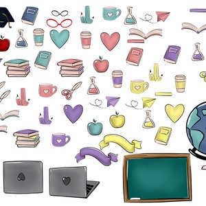 Teacher Clipart, Back to School, Teacher's Day Hand Panted Clipart ...