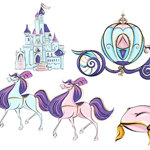 Cute Cinderella Clipart, Pumpkin Carriage, Fairy Tale Princess, Glass ...