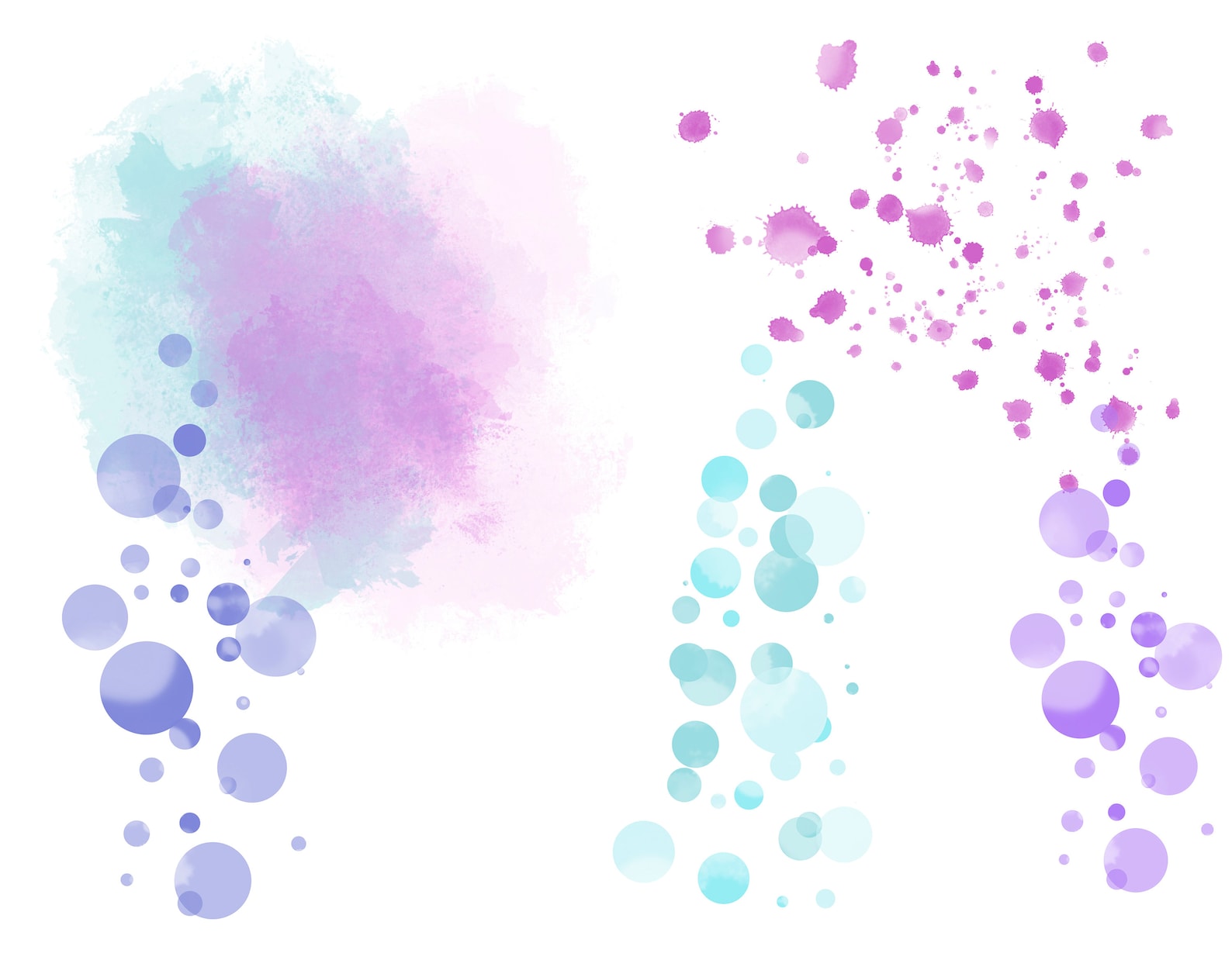 Watercolor Mermaid Tail Clipart, Mermaid Clip Art, Underwater Glitter ...