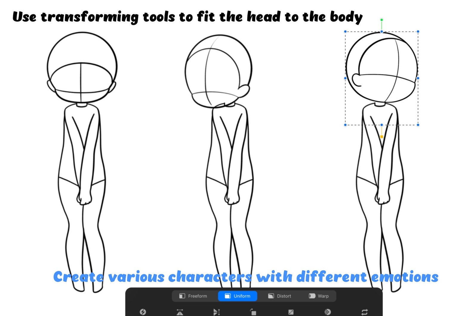 Procreate Brushes for Character Design, Procreate Body Poses Stamps ...