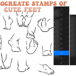 Procreate Brush Stamps, Chibi Characters Cute Little Feet, Help in Foot ...