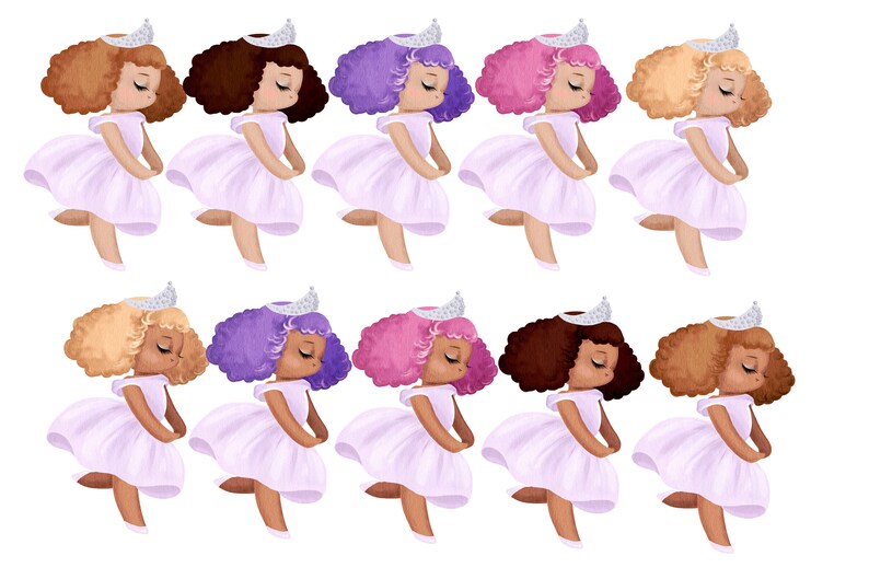 Watercolor Little Princess Clipart Little Princess Birthday - Etsy