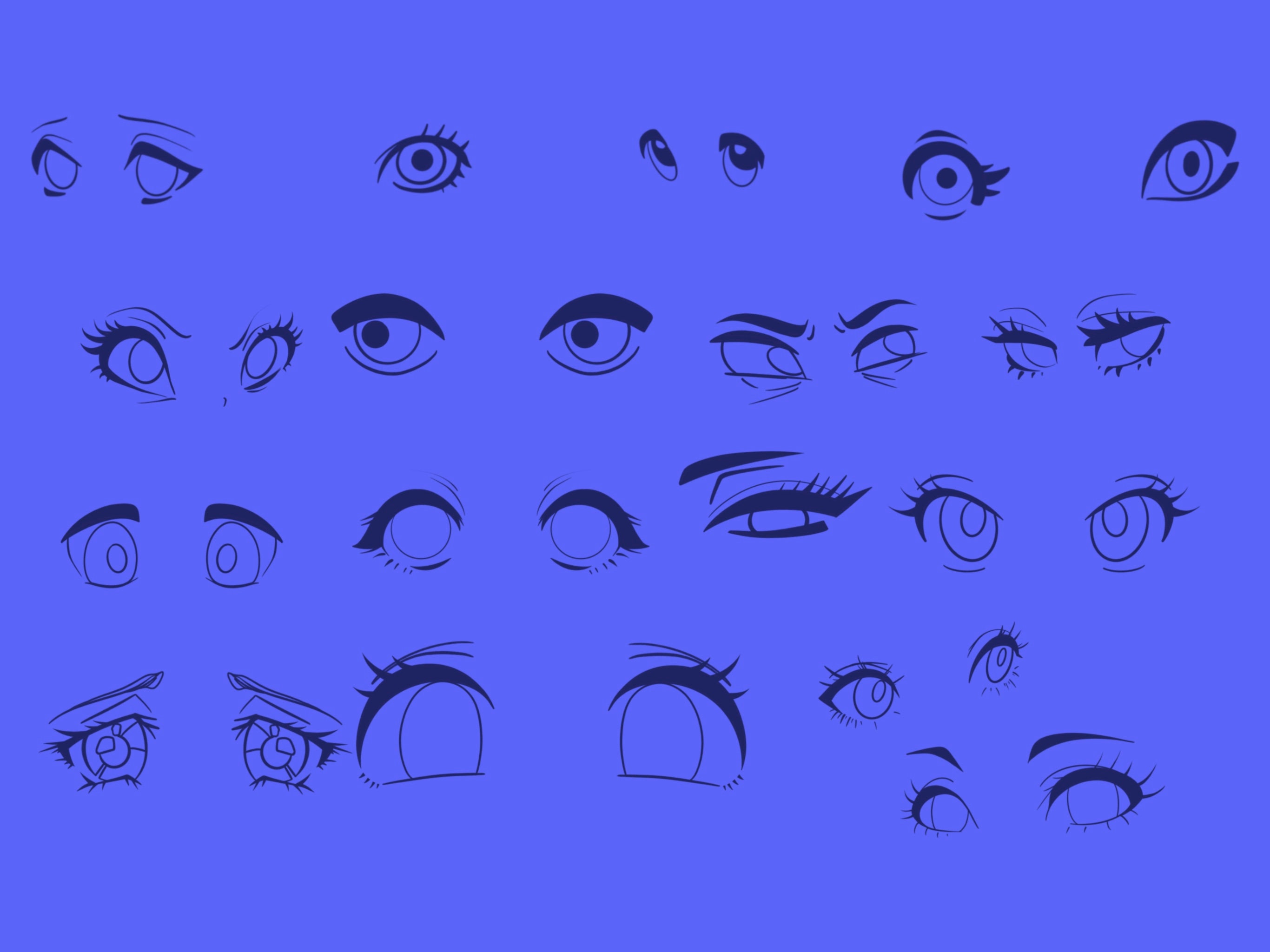 Procreate Manga Anime Eyes Stamps Set Cartoon Comic Brush - Etsy