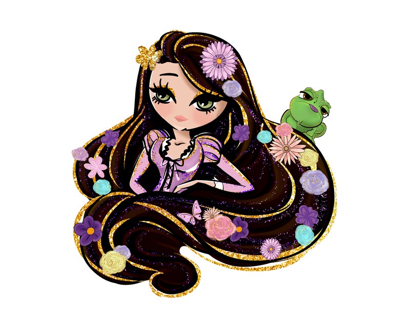 Tangled Clipart Rapunzel Clipart PNG Fairytale Princess - Etsy