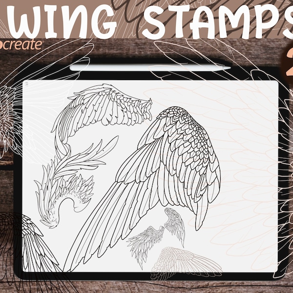 Wing Tattoo Stencil - Etsy