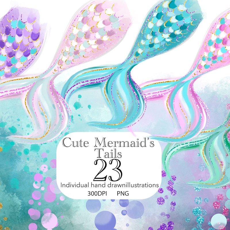 Mermaid Tail Clipart - Etsy