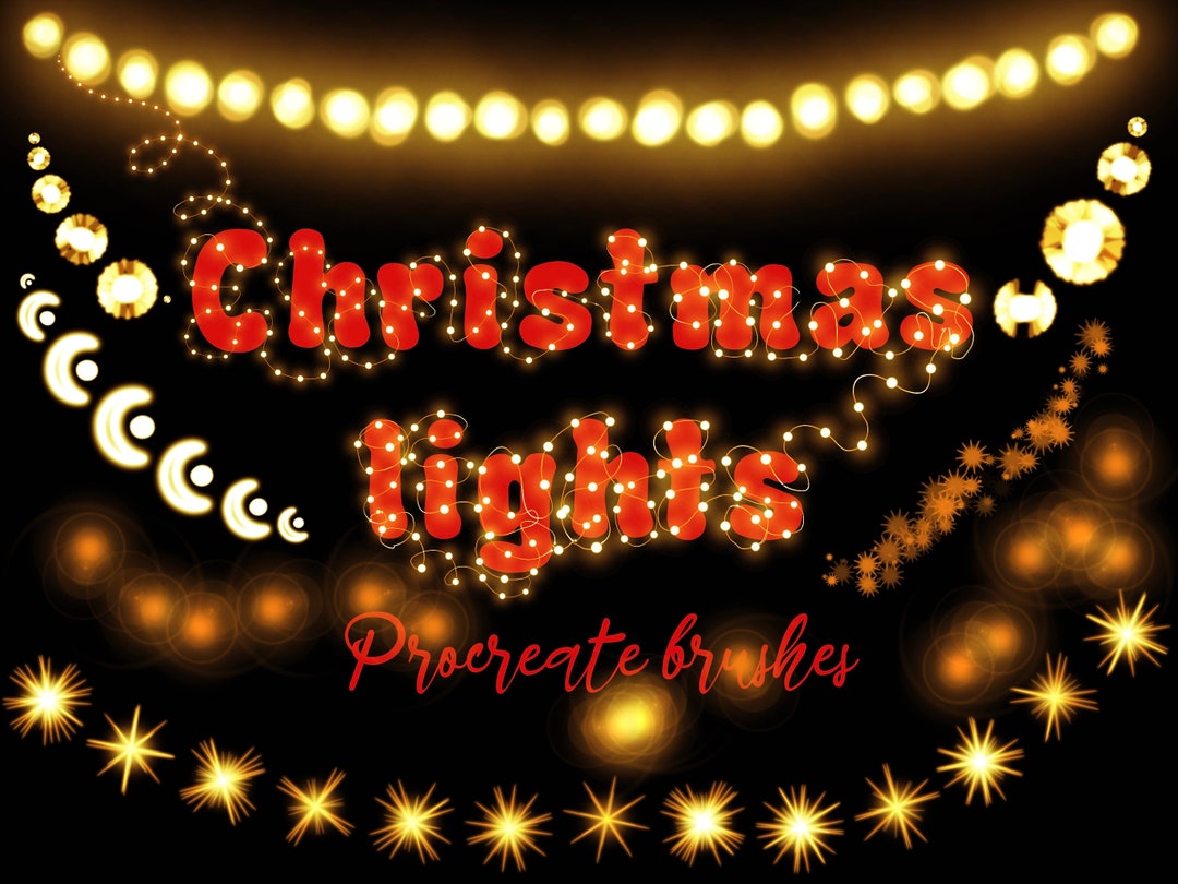 Procreate Christmas Lights Brushes, Procreate Garland Brushes, Holiday ...