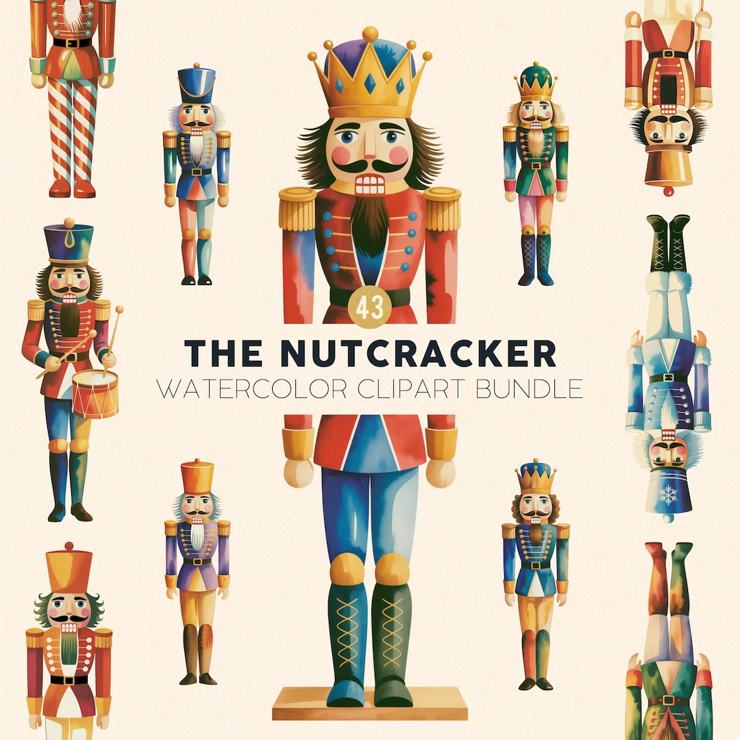 Watercolor Nutcracker Clipart Set | Christmas Soldiers PNG, Festive ...