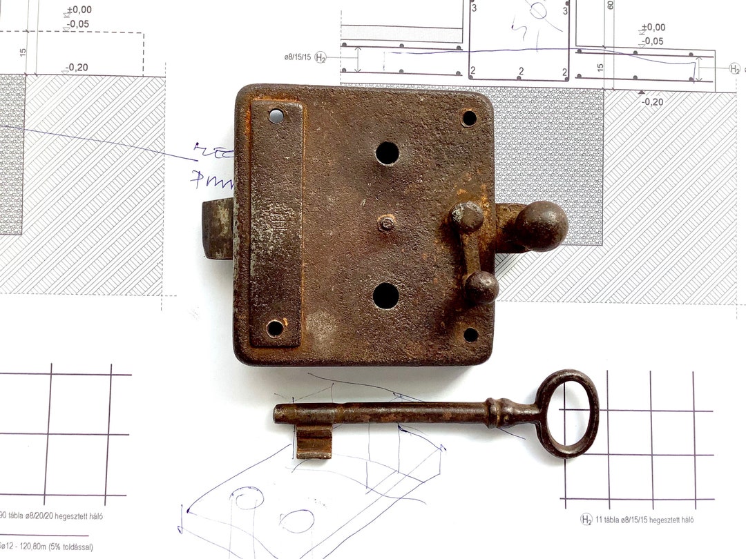 Antique Rustic Door Lock Skeleton Key Working - Etsy
