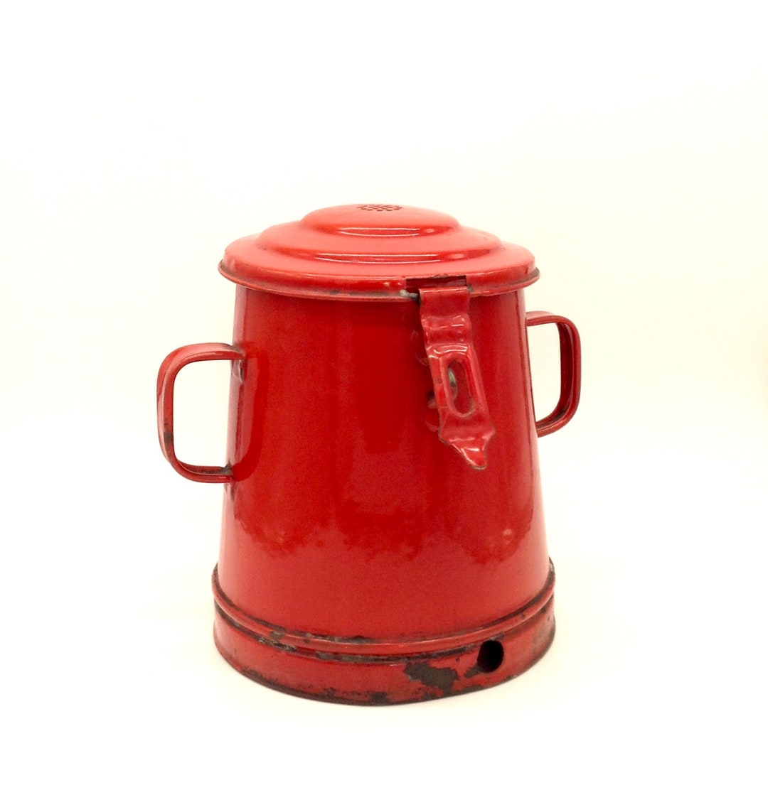 Red Vintage Enamel Food Container 3liter - Etsy