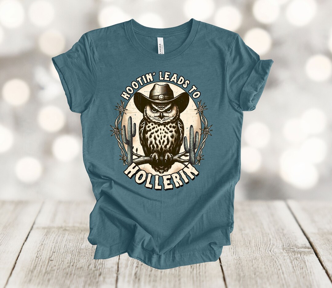 Western Owl Graphic Tee: Hootin' Leads to Hollerin' - Plus Sizes - Etsy