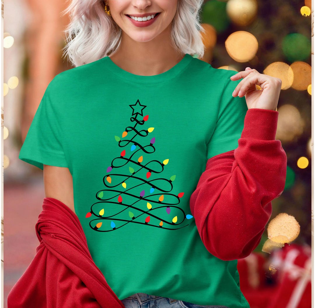 Christmas Light Tree Shirt: Soft Unisex Holiday Tee - Etsy
