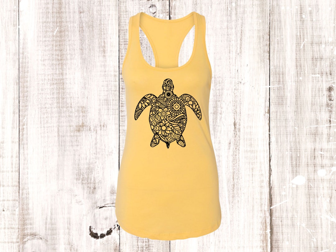 Beach Tank Top Sea Turtle Mandala Ocean Shirt Summer Vacation Next